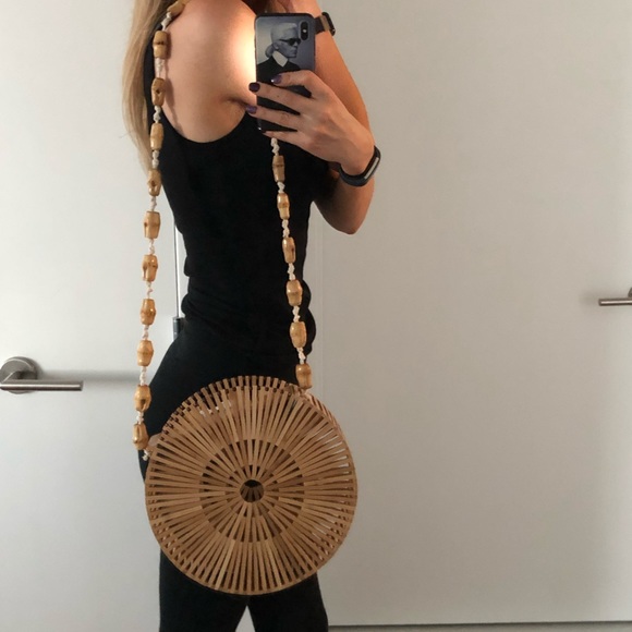 Bags | Bamboo Wooden Rattan Circle Bag | Poshmark